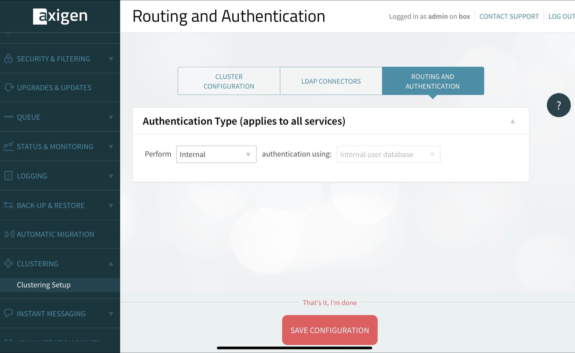 Clustering Cluster Setup Routing And Authentication Routing Missing Axigen Community Forum