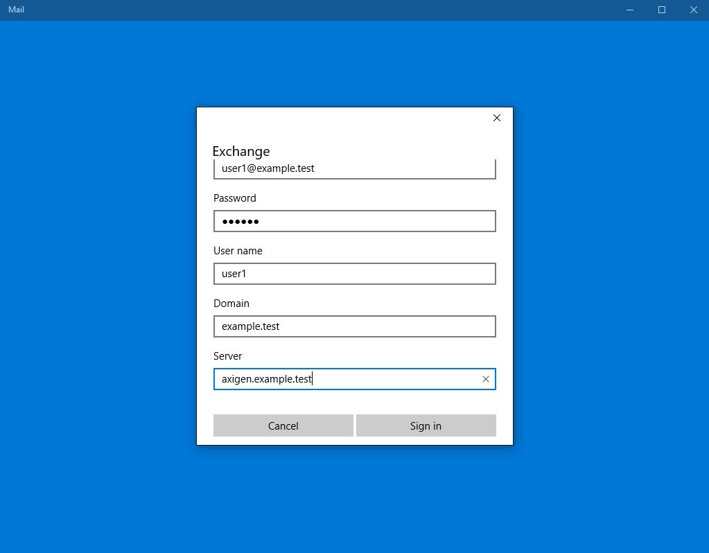 How to access an Axigen account via ActiveSync in Windows 10 Mail app | Axigen